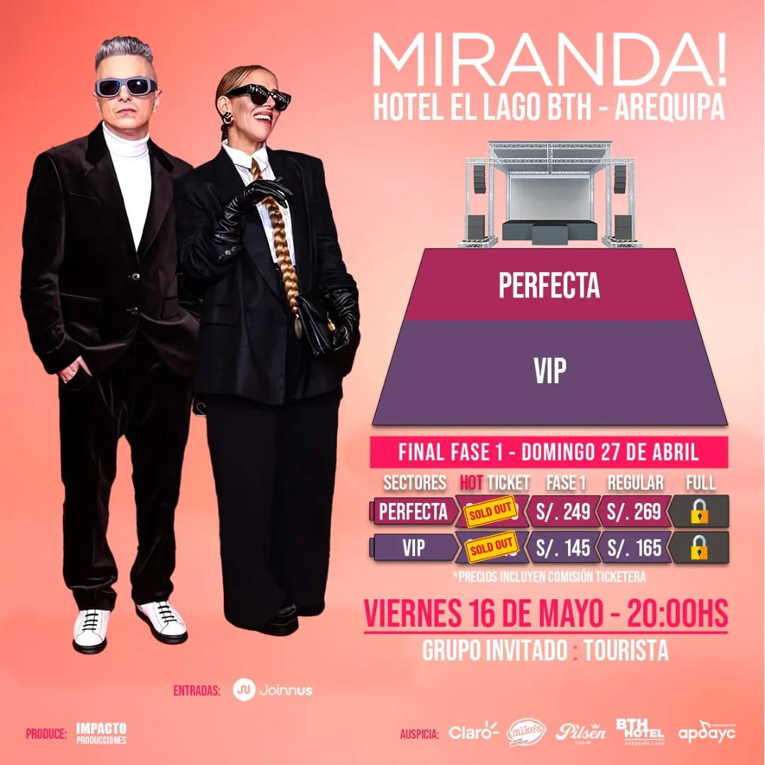 Miranda! llega por primera vez a Arequipa con un show imperdible