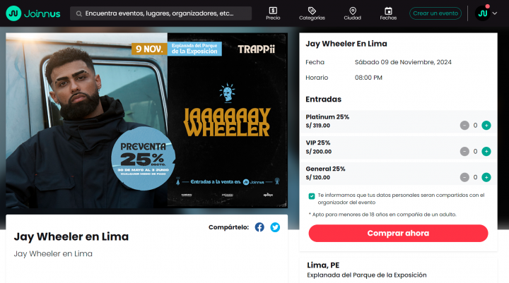 Jay Wheeler en Lima: ¡Así puedes comprar tus entradas para el concierto! - Blog Joinnus