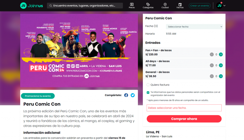 Perú Comic Con 2024: ¡Así puedes comprar tus entradas para el evento!